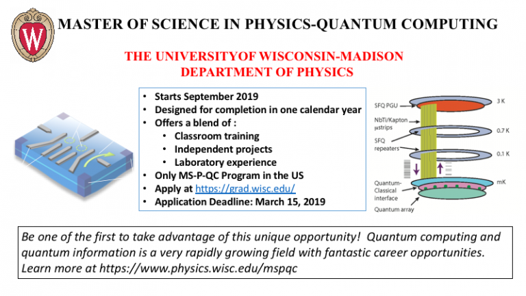 M.S. in Physics-Quantum Computing – Department of Physics – UW–Madison